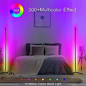 Retisee 2 Pieces 65 Inch Modern Lighting Corner Lamp with Remote and App Control LED Dimmable Corner Floor Lamp Color Changing RGB Lamp with Music Sync Timing for Living Room Gaming Room