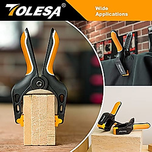 TOLESA Heavy Duty Spring Clamps 7 Inch - 4PCS Large Wood Clamps with Powerful Clamping Force 30 Lbs - Deep Throat Clamps for Woodworking Wood Gluing Photography Backdrop Tarp Pool Cover Holding