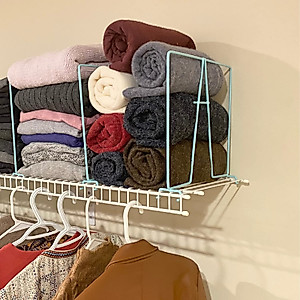 Evelots Wire Shelf Dividers -8 Pack- Closet Storage & Organization for Office, Pantry, Garage - Tall Shelf Separator - Easy Clip-No Tool - Coated Steel