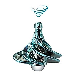 Wind Gyro Spinning Top, Portable Wind Blow Turn Gyro Desktop Decompression Toys, Stress Relief Toy (Romantic Blue)