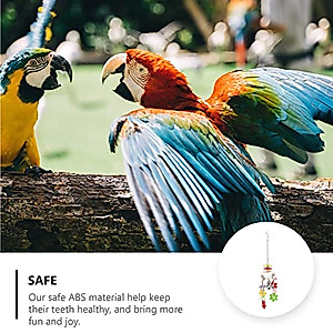 BCOATH 2pcs Parrots Birds and Chewing Conures Pet Cockatiels Flower Grinding Macaws Parakeets Pendant Biting Teeth Cage Resistant Cockatiel Small Tearing Chew Bird Bell Toys Hanging for