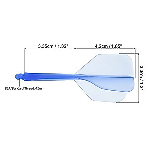 PATIKIL Integrated Dart Shaft & Flights, 9 Pack Durable Plastic Dart Flight Set, Blue