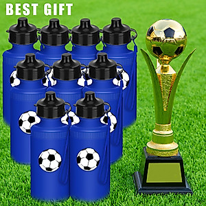 Zubebe 36 Pcs Sports Water Bottles Bulk Bpa-free 20 oz Squeeze Plastic Water Bottle with Nylon Strap Blank DIY Sport Cups for School Team Party Favor Gift Outdoor Football Sport(Blue)