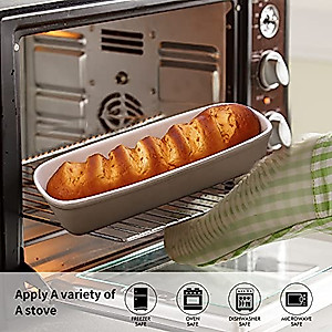 Goodview Household Superstone Covered Baker,Unglazed stoneware bakeware,Square Bread Porcelain Baking Pan,Bakes Italian Bread with Light Crumb and Crusty Crust (15.3 * 5.9 * 7 in)