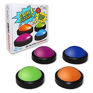 Teacher's Choice Game Buzzers with Unique Sounds for Each Buzzer |Great for Trivia, Competition, Spelling Bees and More, 4 Pack