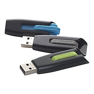 Verbatim 16GB Store 'n' Go V3 USB 3.0 Flash Drive - 3pk - Blue, Green, Gray