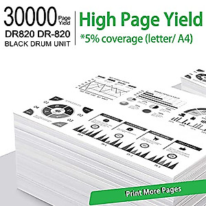 greencycle Compatible DR820 Drum Unit Replacement for Brother DCP-L5500DN/L5600DN/L5650DN HL-L6200DW/L6200DWT/L5200DWT/L5200DW/L5100DN/L5000D MFC-L5850DW/L5900DW Printer (Black,1 Pack)