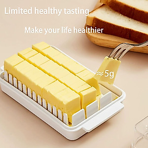 Fuuc Butter Dish With Lid ,Quantitative Cutting Plastic Butter Dish ,Easy to Clean Butter Dish for Refrigerator ,for(≈4.72in x2.6in x 1.3in) Size of Butter