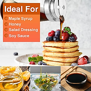 Syrup Dispenser, Honey Dispenser, Honey Container, Glass Syrup Bottle, Glass Honey Dispenser No Drip, Maple Syrup Dispenser, Glass Syrup Dispenser - 14 oz
