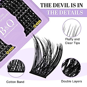 Lash Clusters 208 PCS Cluster Lashes Individual Lashes B05+B06 Eyelash Extensions 10-18mm DIY Lash Extensions D Curl Volume Wispy Soft Comfortable Band False Lashes (D-10-18MIX)