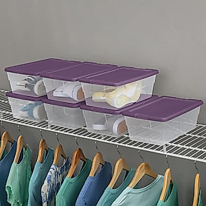 Sterilite Set of (5) 6 Qt./5.7 L Storage Boxes, Moda Purple, 6 Pack