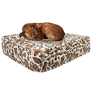 Bessie and Barnie Giraffe Luxury Extra Plush Faux Fur Rectangle Pet/Dog Bed (Multiple Sizes)