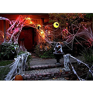 Halloween Spider Web Decoration with 80 Fake Spiders Haunted House Props