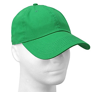 Falari Classic Baseball Cap Dad Hat 100% Cotton Soft Adjustable Size Kelly Green