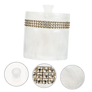 Cabilock Resin Swab Box Storage Boxes with Lids Toothpick Dispenser for Home Candy Jars with Lids Snack Jars Resin Swab Container Swabs Pad Can Cotton Swab Holder Cotton Pad Container 3pcs