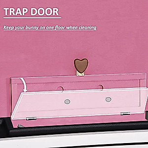 Lovupet Rabbit Hutch Indoor with Tray, 48” Bunny Hutch Outdoor 2 Story Wooden Rabbit House Guinea Pig Cages with Ramp for Habitat, Small Animals,Pet,0323