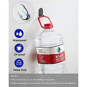 KAXIMON Self Adhesive Hooks White, 10 Pack Sticky Hooks Extra Strong for Kitchen, Bathroom, Sink - Waterproof Carbon Steel Stick Hanger on Towel Hooks