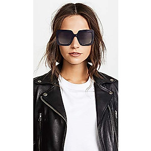Gucci Women's GG Square Oversized Sunglasses, Black/Gradient Grey, One Size