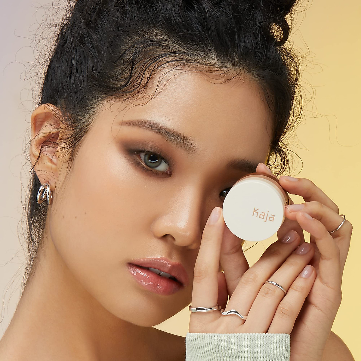 Kaja Beauty Bento Collection - Bouncy Eyeshadow Trio | Neutral Earthy Tones, Travel Size, 14 Neutral Moment, 2019 Allure Best of Beauty Award, 0.03 Oz