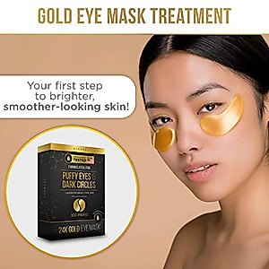 Dermora 24K Gold Eye Mask Puffy Eyes and Dark Circles Treatments Look Less Tired and Refresh Your Skin, 50 Pairs