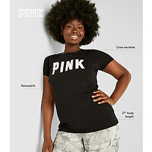 Victoria's Secret Women's Short Sleeve T-Shirt, Women T Shirt, Logo Black, XL