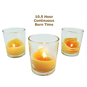 Beeswax Candle Works, 10-Hour Votives (Pack of 6) 100% USA Beeswax