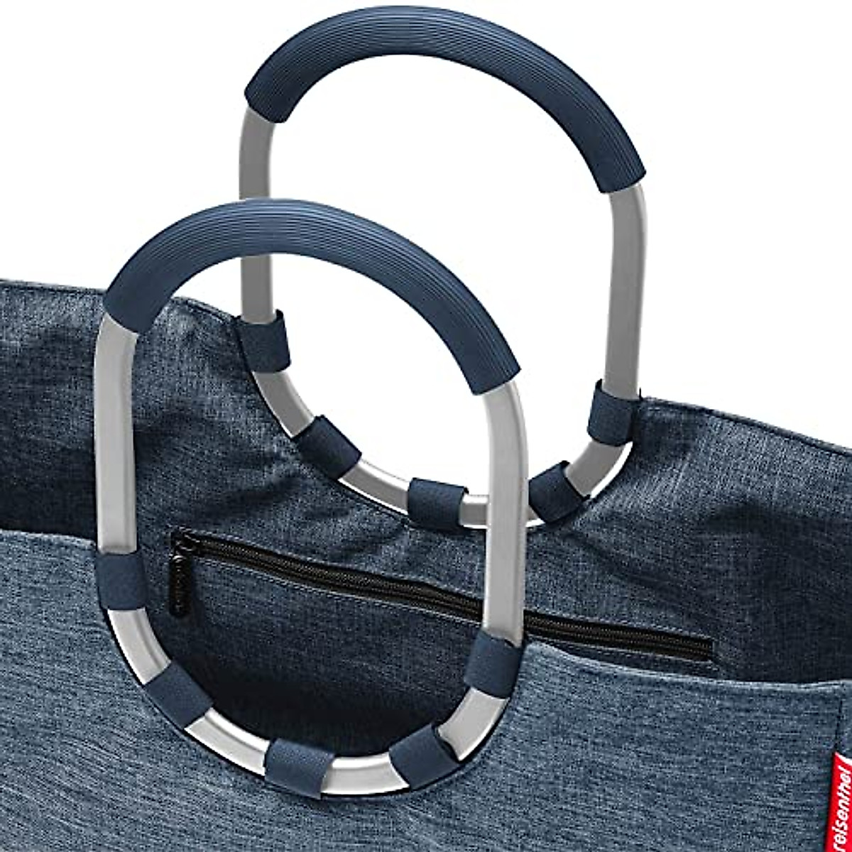 reisenthel Loopshopper L Frame Shoulder Bag Tote, Oversized Handbag for Shopping, Travel, and Commuting, Water-repellent, Twist Blue