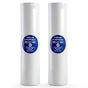 Hydronix SDC-25-1005 Whole House RO Reverse Osmosis Sediment Water Filter Cartridge 2.5" x 10" - 5 Micron (2 Pack)