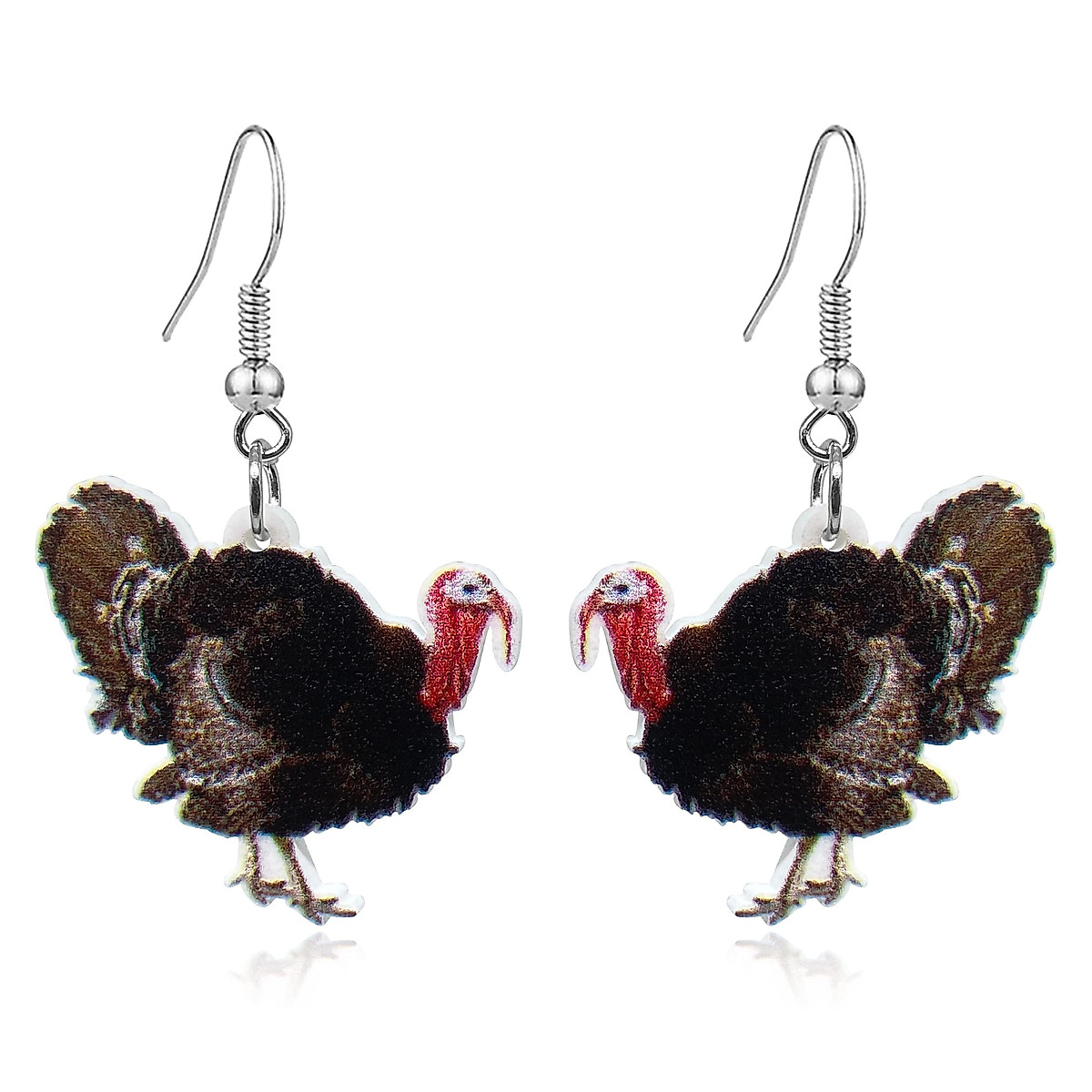 RofYof Acrylic Animal Earring Funny Cartoon Animal Farm Pet Earrings Cute Pig Rabbit Squirrel Dogs Elephant Cats Rooster hedgehog Dangle Drop Earring for Women Creative Jewelry Gifts (turkey)