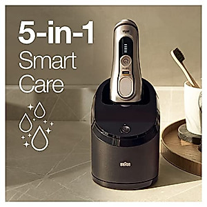 BRAUN Series 9 Pro 9467cc Wet & Dry Shaver with 5-in-1 SmartCare Center and Leather Travel case, Silver
