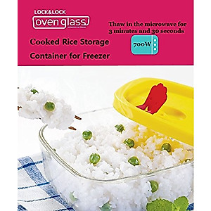 Lock&Lock Oven GLass Cooked Rice Storage Container for Freezer Set of 3