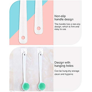 Silicone Body Scrubber Exfoliator, Back Brush Scrubber Long Handle for Shower with Soft Bristles, Shower Brush Scrubber for Body Men and Women, BPA Free, Non-Slip