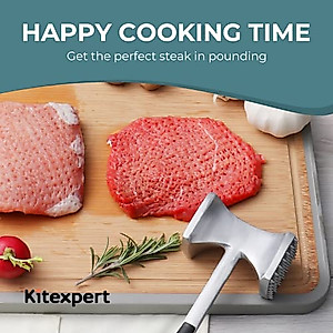 KITEXPERT Meat Tenderizer Hammer with Comfortable-Grip Handle, Dual-side Meat Mallet for Kitchen, Heavy Duty Meat Pounder Hammer For Tenderizing Steak, Beef and Fish
