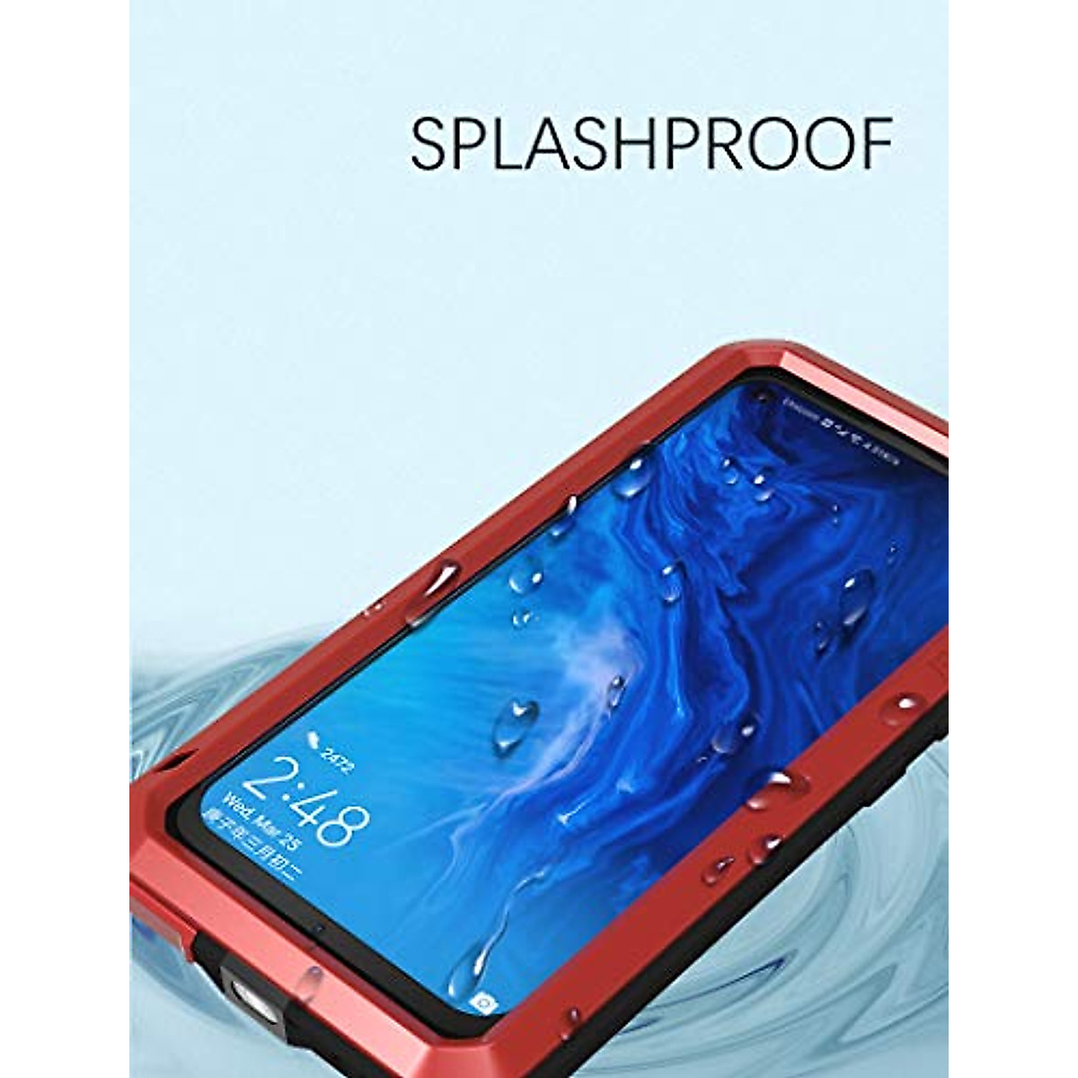 LOVE MEI Metal Case for Huawei P40 Lite, Heavy Duty Military Bumper Robust Dustproof Shockproof Anti-Drop Aluminum Metal Full Body Protection case Cover with Tempered Glass for Huawei P40 Lite (Black)