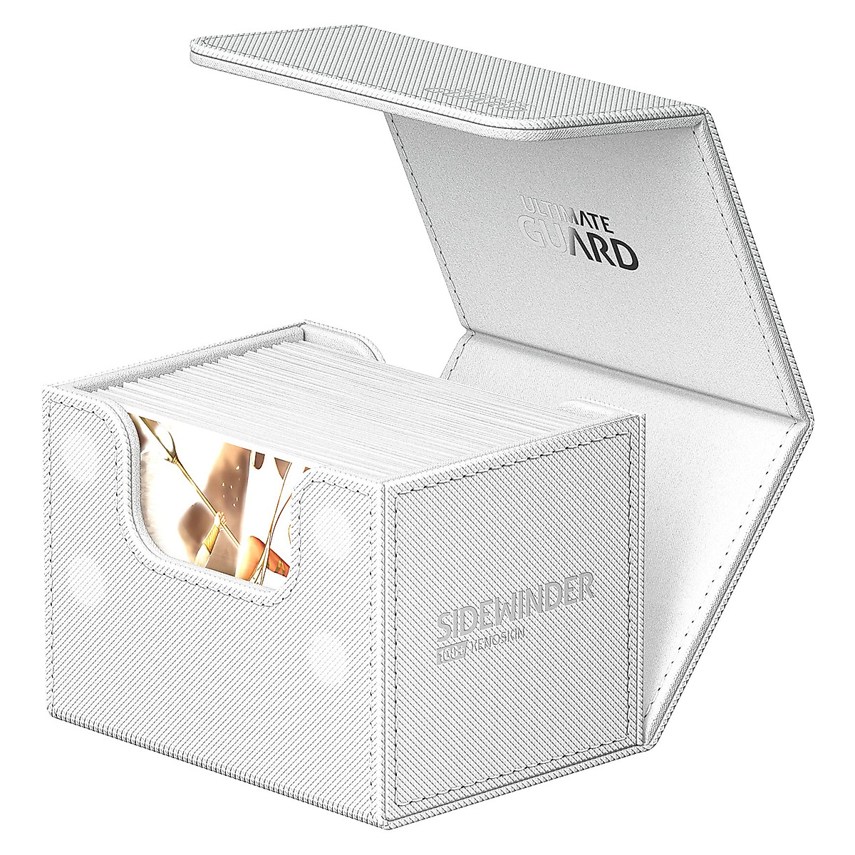 Ultimate Guard Sidewinder 100+, Deck Box for 100 Double-Sleeved TCG Cards, White, Magnetic Closure & Microfiber Inner Lining for Secure Storage