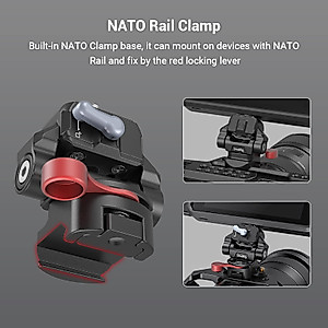 SmallRig Quick Release Camera Monitor Mount with NATO Clamp, Supports Swivel 360° and Tilt 150° Adjustable, Drop-in HawkLock Camera NATO Rail Monitor Holder for 5" & 7" Monitor - 3601C