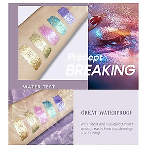 HOSAILY Chameleon Eyeshadow Liquid Glitter Eyeshadow, 5 Colors Shimmer Metallic Intense Color Shifting Multi-chrome Liquid Eyeshadow Long Lasting Quick Dry High Pigmented Holographic Shiny Eye Makeup Set