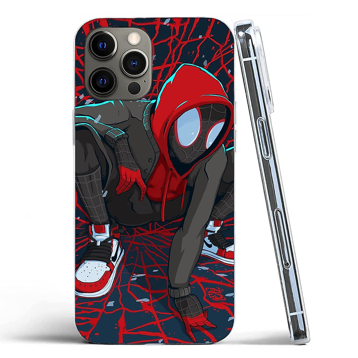 wogehote Compatible with iPhone 11 Case Miles Hoodie Movies Super Heroes Morales Flexible Soft TPU Pure Clear Protective Phone Case Cover