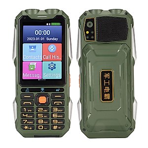GOWENIC Rugged Senior Cellphone, 4G 4in Touch Screen, Large Button, 18000mAh Battery, LED Flashlight, Loud Sound, Quick Dial Phone,7.0, Extended Standby Time (Green)