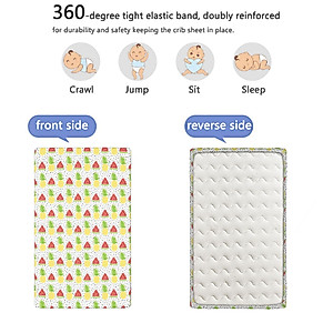 Pineapple Themed Fitted Crib Sheet,Standard Crib Mattress Fitted Sheet Soft and Breathable Bed Sheets-Baby Sheet for Boys Girls,28“ x52“,Coral Green Charcoal Grey and Yellow