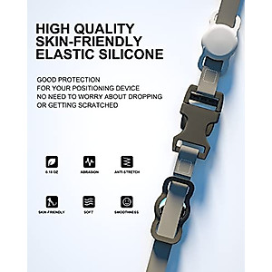 2 Pack Airtag Dog Collar Holder for Apple Tag, Air Tag Dog Collar Siulicone, Airtag Cat Collar, Anti-Lost Air Tag Case Holder Compatible with Cat Dog Collars Charms & Pets Accessories (Black&White)