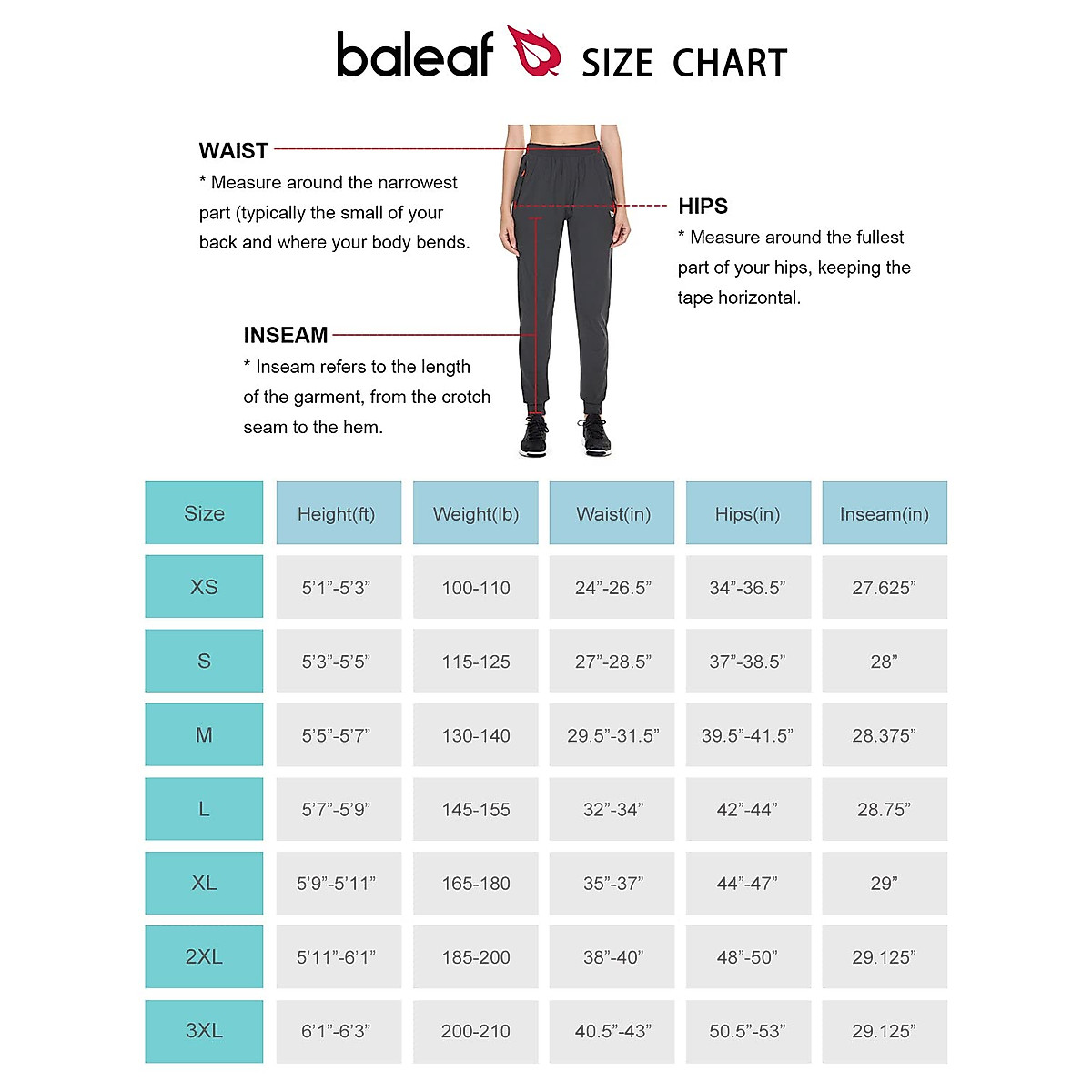 BALEAF Hiking Pants Women Joggers Workout Athletic Lightweight Running Travel Track Pants Quick Dry 2 Zipper Pockets Dark-Gray S