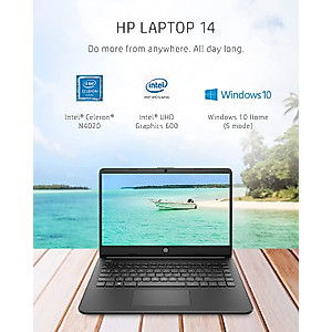 HP Stream 14" HD Touchscreen, Intel Celeron Dual-Core Processor, 4GB DDR4 Memory,192GB Storage (64GB eMMC+128GB Card),WiFi,Webcam,Bluetooth,1-Year Microsoft 365, Windows 10 S, Jet Black|TGCD Bundle