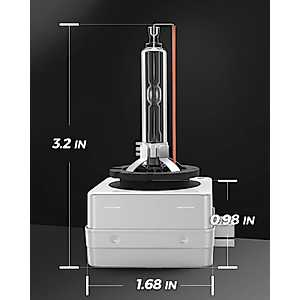 Torchbeam D3S HID Headlight Bulbs, 6000K Cool White, High/Low Beam, Xenon Replacement Bulbs with Metal Stents Base, for 12V Car, Pack of 2