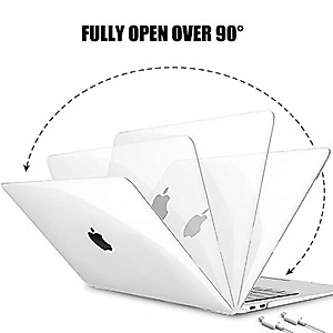 B BELK Compatible with MacBook Air 13 inch Case 2022 2021 2020 2019 2018 M1 A2337 A2179 A1932, Plastic Hard Shell Case + Keyboard Cover + Screen Protector for Mac Air 13 with Touch ID, Crystal Clear
