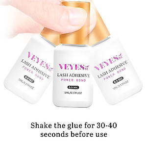 VEYES INC Eyelash Extension Glue 0.3 Sec Drying (0.17fl.oz / 5ml)/Up to 8 Weeks Retention Lash Adhesive for Extension Professional Use Only
