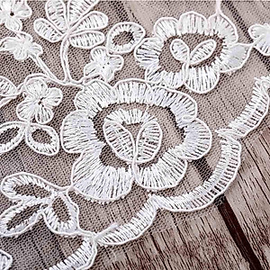 Olbye Women’s Wedding Veil 108 Inch Cathedral Lace Veil White Single Tier 1 T Long Veils for Brides Long Bridal Veil (White)