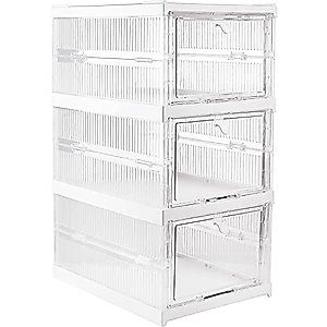 GOJUSO Folding Storage Organizer Box for Hats Baseball Caps Organizer 3-Tier Shoe Rack Hat Rack