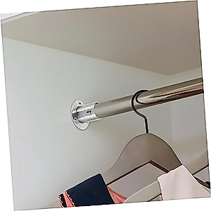 Cabilock 16 Pcs Shower Curtain Rod Base Wardrobe Sockets Curtain Rod Socket Curtain Flange Rod Holder Shower Curtain Holders Boom Stand Washcloth Holder Shower Curtain Pole Socket Towel