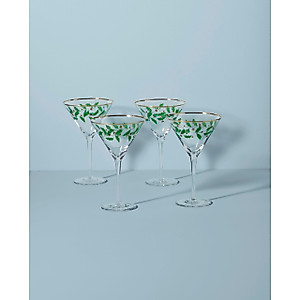 Lenox 893570 Holiday Decal 4-Piece Martini Glass Set